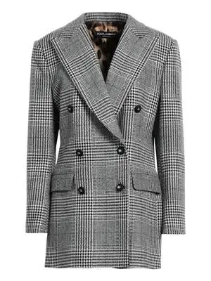 Dolce & Gabbana Checked Double-breasted Coat - Black