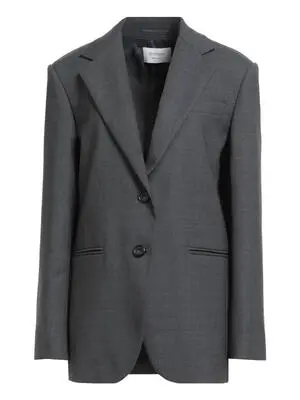 Sportmax Single Breasted Blazers - Grey