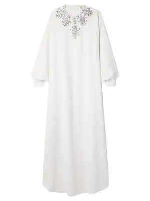 Zuhair Murad Draped Crystal-embellished Cady Gown - No