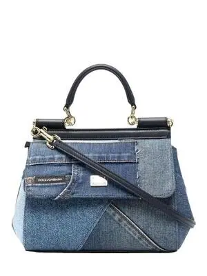 Dolce & Gabbana Sicily Denim Handbag - Blue