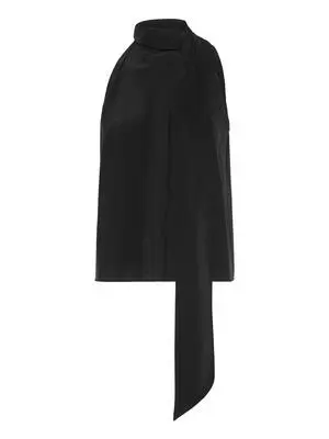 Max Mara Pussy-bow Sleeveless Top - Black