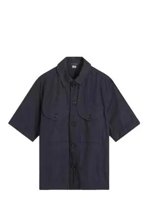 C.P. COMPANY Short-sleeved Poplin Shirt - Black