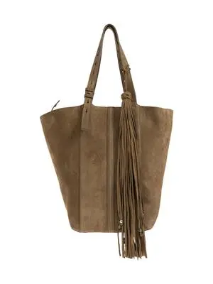 GOLDEN GOOSE Fringed Suede Tote Bag - Brown