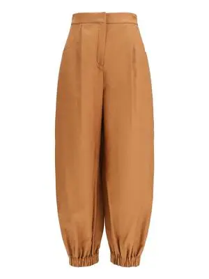 Fendi Cotton And Linen Balloon Pants - Brown