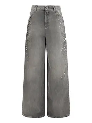 GOLDEN GOOSE Melody Stud Degraded Jeans - Gray