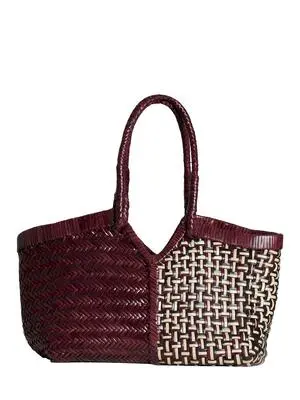 VIPERA Crudelia Patch Woven Leather Shoulder Bag - Red