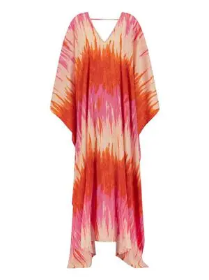 BELYED HANDCRAFT Crepe Silk Kaftan - Red