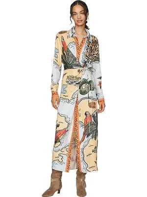 Farm Rio Beaches Shirtdress - Beaches Path Multicolor