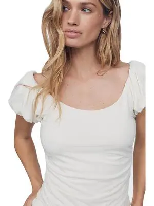 NATION LOS ANGELES Angelica Ruched Tee - Ivory