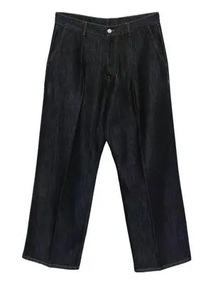 NINE:INTHE:MORNING Pleated Wide-leg Jeans - Blue