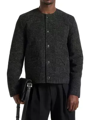 Manière De Voir Melvin Textured Jacket In Black Black