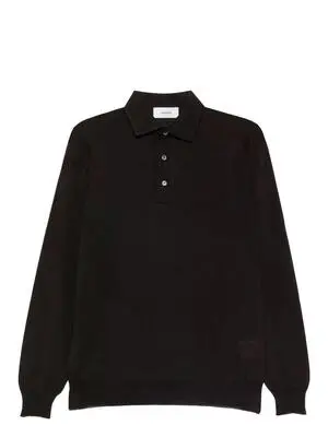 LARDINI Long-sleeve Polo Shirt - Brown
