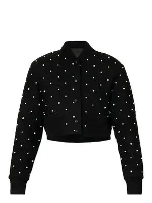 GIVENCHY Givenchy Pearl-Embellished Satin Bomber Jacket