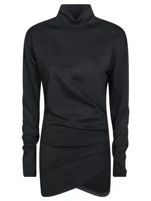 DONDUP DONDUP High-Neck Gathered Mini Dress