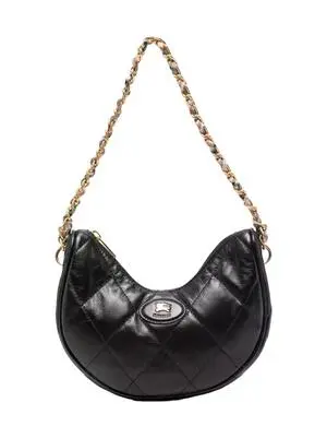 Burberry Horseshoe Quilted Leather Crossbody Bag - Black