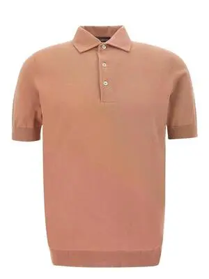 FILIPPO DE LAURENTIIS Crepe-knit Ribbed Polo Shirt - Brown