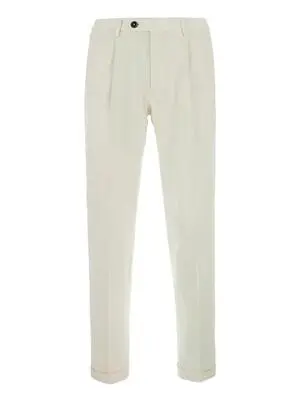 MICHAEL COAL Pleated Turn-up Trousers - Neutrals