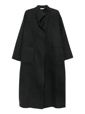 Dusan High-neck Patch-pocket Coat - Grey