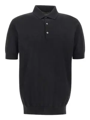 FILIPPO DE LAURENTIIS Cotton Polo-shirt - Black