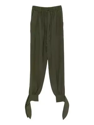 N°21 Drawstring Tie-cuff Trousers - Green