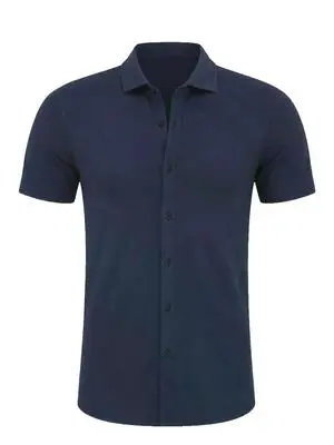 PATRICK ASSARAF Short-sleeve Button-down Shirt - Blue