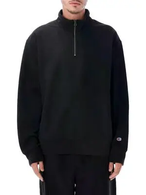 Champion Quarter-zip Logo-patch Sweater - Black