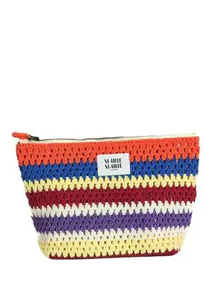 MARIE MARIE AMSTERDAM Crochet Striped Pouch - Orange