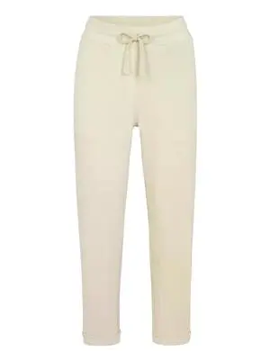 JUVIA Ellis Drawstring Rolled-cuff Track Pants - Neutrals