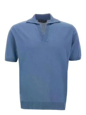 FILIPPO DE LAURENTIIS Skipper Ribbed-trim T-shirt - Blue