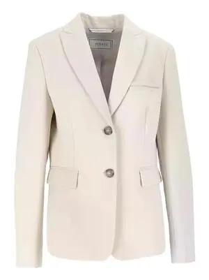 Peserico Single-breasted Notched-lapels Jacket - Neutrals
