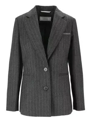 Peserico Pinstripe Pattern Blazer - Grey
