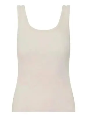 PATRICK ASSARAF Ribbed Scoop-neck Tank Top - Neutrals