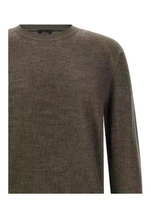 Brioni Vanisé-weave Raglan-sleeve Sweater - Brown