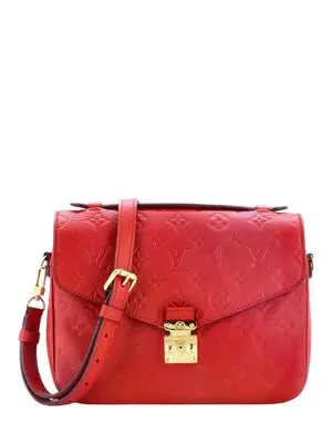 LOUIS VUITTON Louis Vuitton Pochette Metis Monogram Empreinte Leather East West Crossbody Bag Red