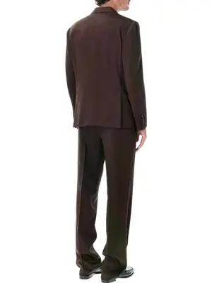 LARDINI Double-breasted Peak-lapel Suit - Brown