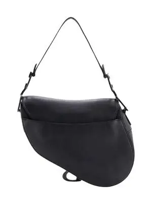 Dior Ultra Matte Saddle Handbag Leather Medium Shoulder Bag - Black