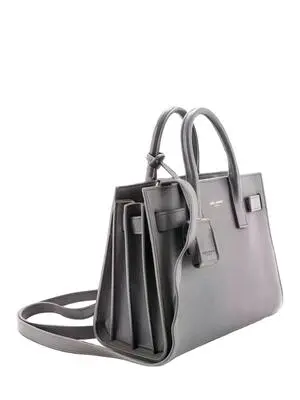 Saint Laurent Leather Sac De Jour Nano Tote Bag - Grey