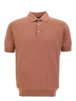 FILIPPO DE LAURENTIIS Ribbed-trim Polo Shirt - Orange