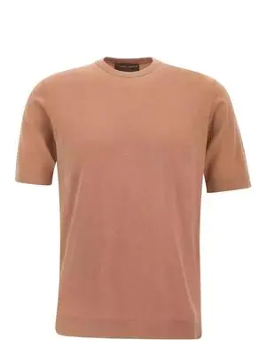 FILIPPO DE LAURENTIIS Crew-neck Side-slit T-shirt - Neutrals
