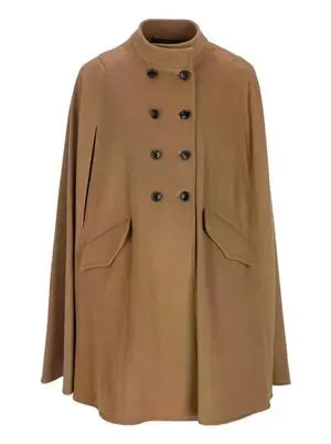 IL TABARRO Double-breasted High-neck Cape - Brown