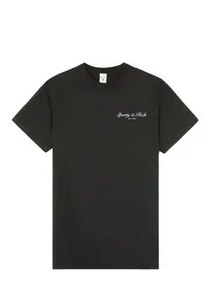 SPORTY & RICH Graphic-print Cotton T-shirt - Black