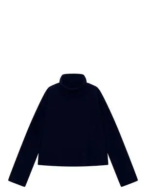Giorgio Armani Regular Fit Pure Cashmere Volcano Collar Pullover - Blue
