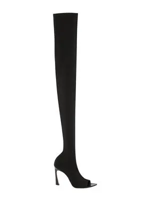 VICTORIA BECKHAM Harlow Peep Toe Stretch Jersey Boot