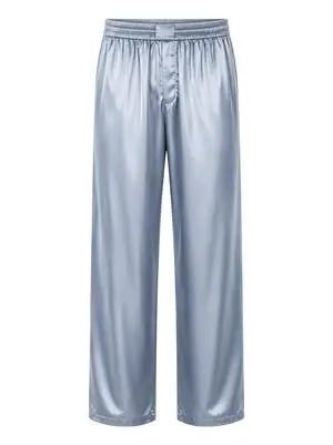 HUSTLE Satin Resort Trousers - Gray