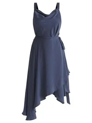 PAISIE Paisie Cowl Neck Asymmetric Dress