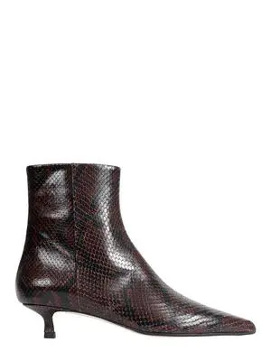 AeydĒ Sofie Snake Print Leather Ankle Boots - Red