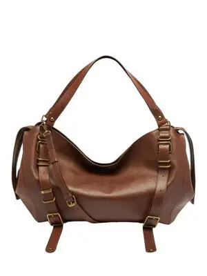 DIESEL® D-one Treated Leather Handbag - Brown