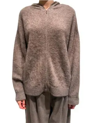 Max Mara Long-sleeved Hooded Knitwear - Brown