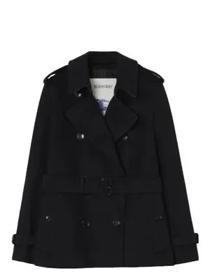 Burberry Cashmere Kensington Trench Jacket - Black
