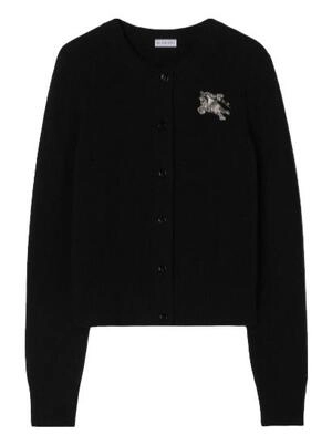 Burberry Knight Wool Cashmere Cardigan - Black